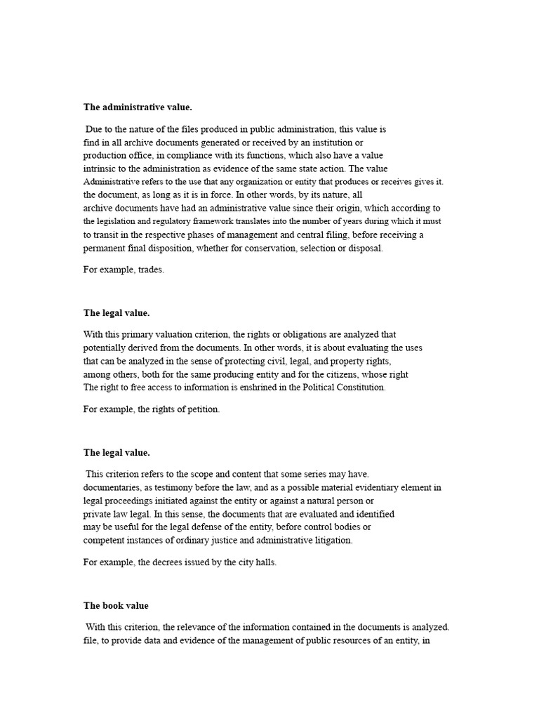 The Administrative Value | PDF