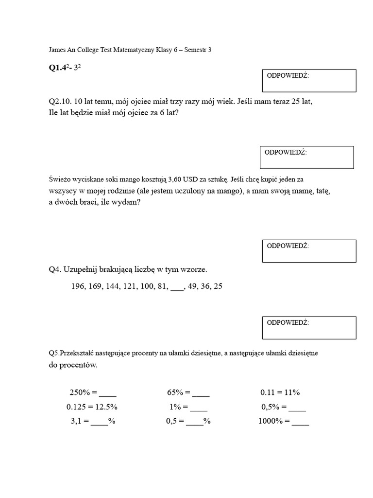 James Test Z Języka Angielskiego Na 3 Roku Studiów | PDF