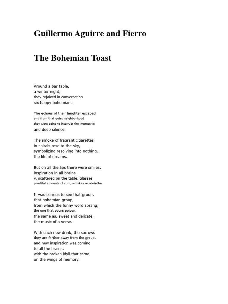 The Toast of The Bohemian PDF | PDF