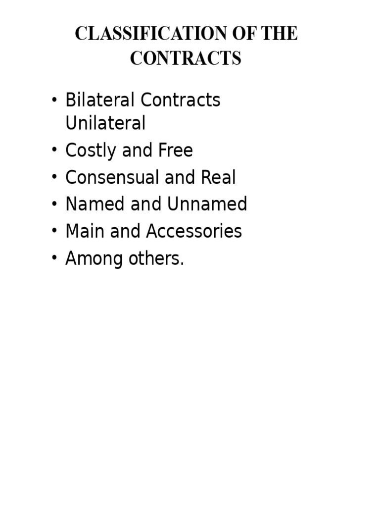 Classification of Commercial Contracts | PDF | Credit | Finance & Money ...