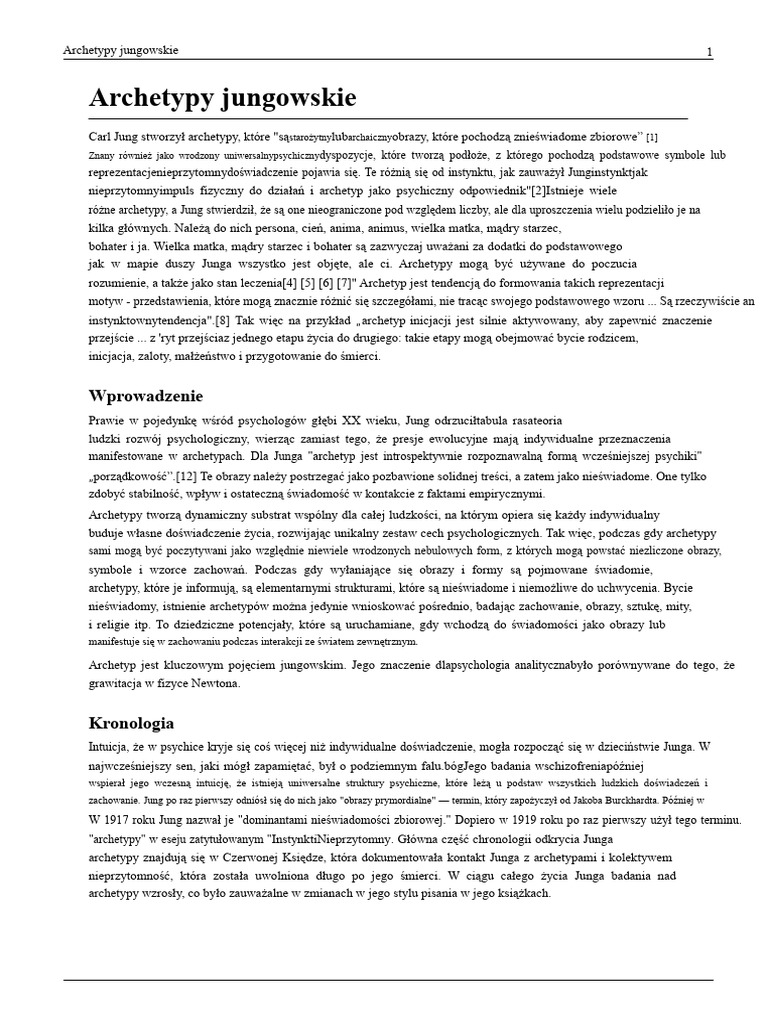 Archetypy Jungowskie | PDF