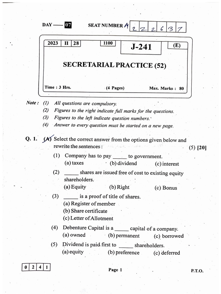 HSC SP Papel 2023 Março | PDF