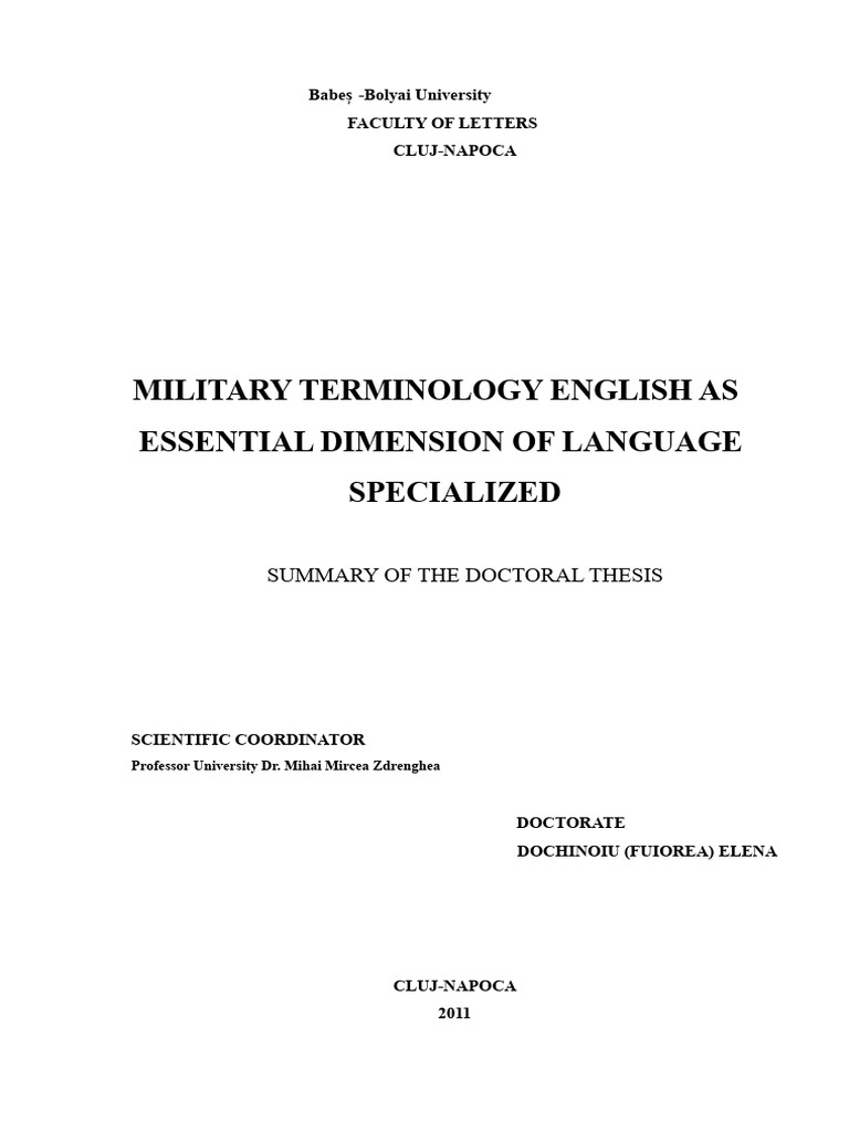 Military Terminology in English As Size With Terms and Expressions ...