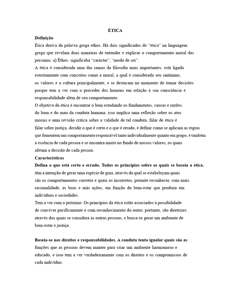 Definição e Características Da Ética Moral, Ética Axiológica e ...