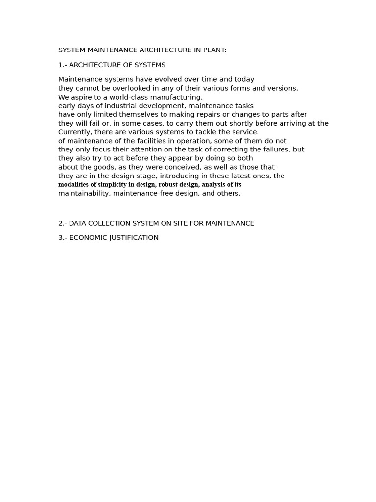 Plant Maintenance System Architecture | PDF