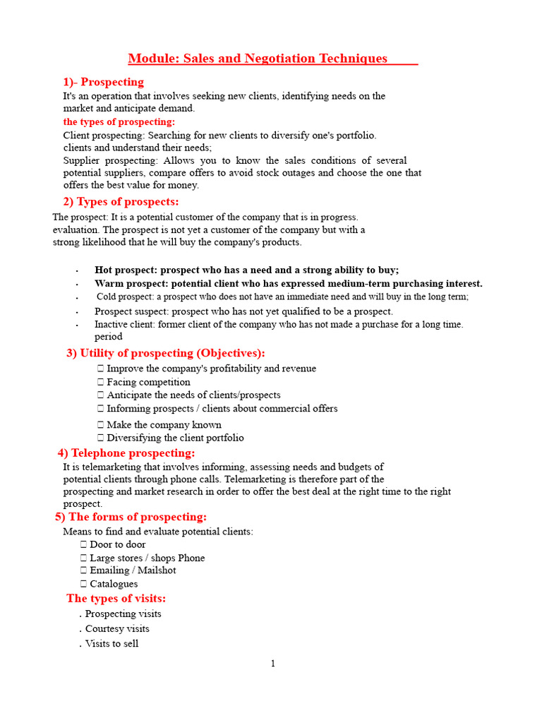 Sales and Negotiation Techniques Guide | PDF | Question | Sales