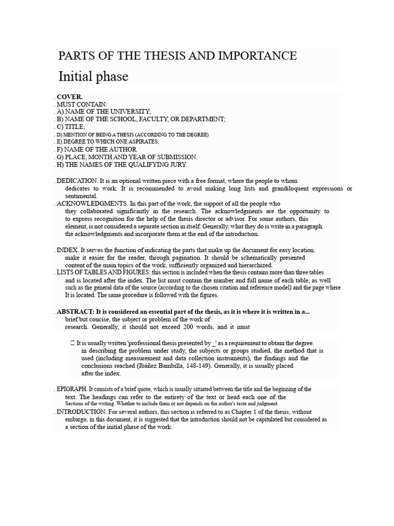 Thesis Structure and Key Components | PDF | Methodology | Thesis