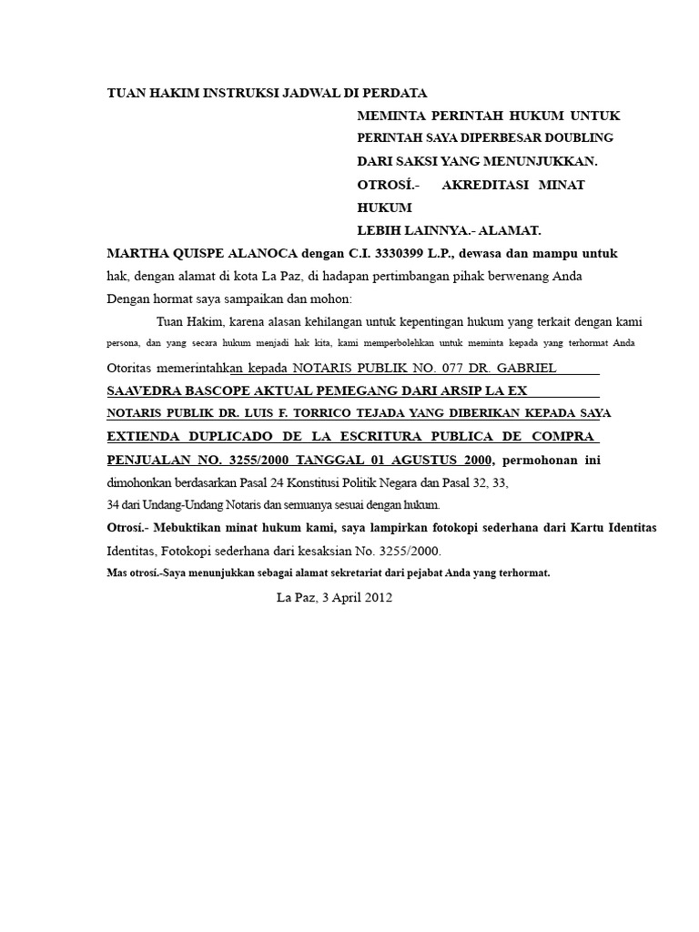 Meminta Duplikat Kesaksian | PDF