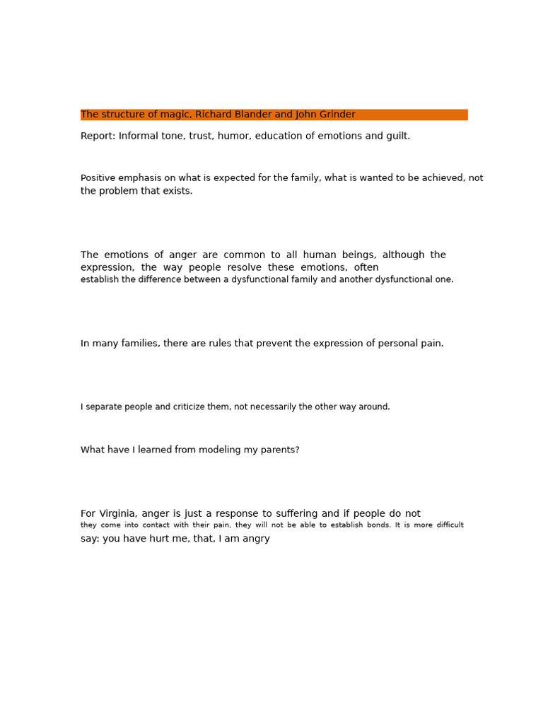 Virginia Satir Family Therapy Step by Step Summary | PDF | Self Esteem ...