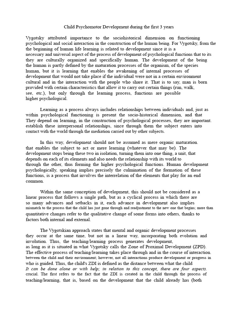 Child Psychomotor Development During The First 3 Years | PDF | Learning ...