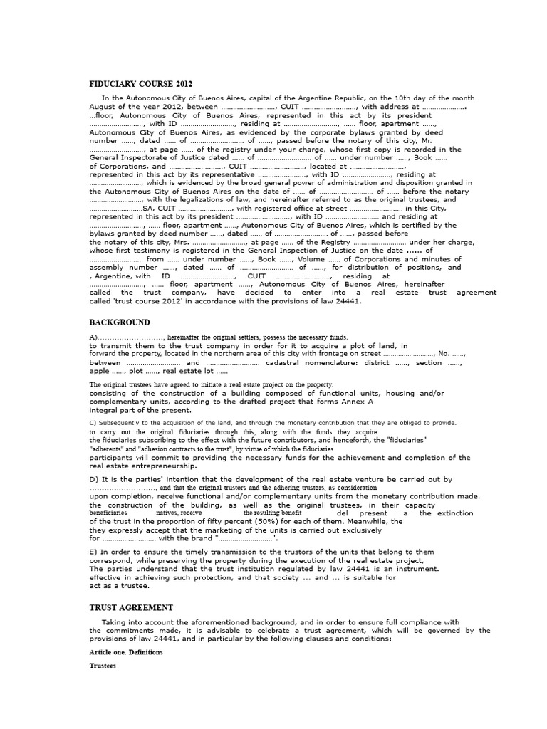 Construction Trust Model | PDF | Fiduciary | Trustee