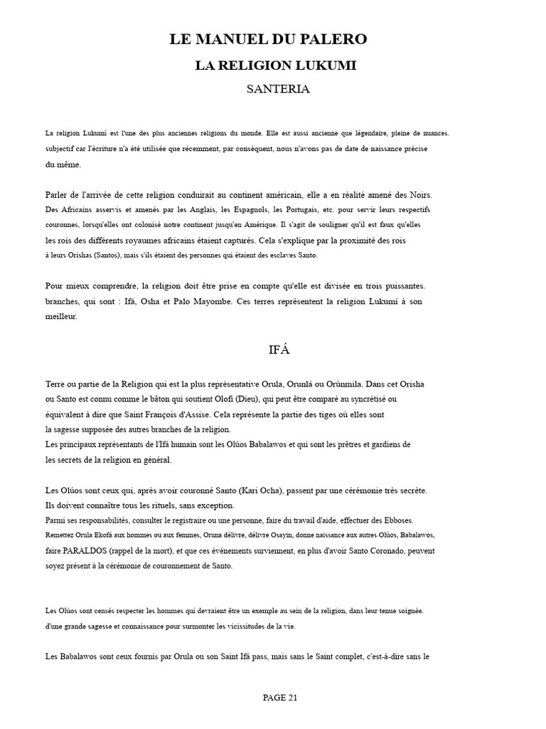 Introduction à la religion Lukumí | PDF | Spiritualité