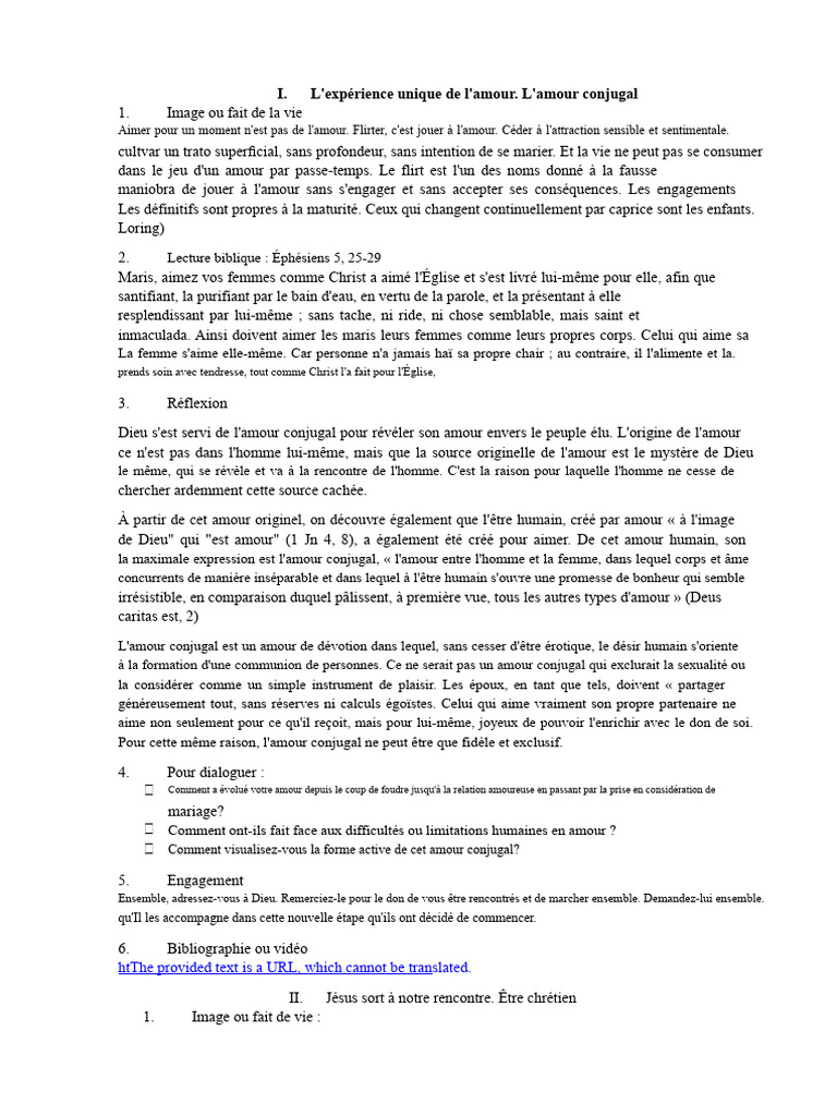 L'amour conjugal : fondements et engagement | PDF | Amour | Mariage