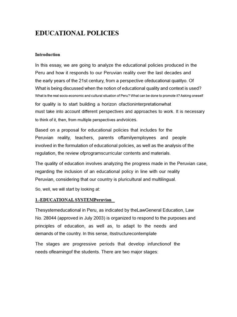Educational Policies (Final Product) | PDF | Egalitarianism | Policy