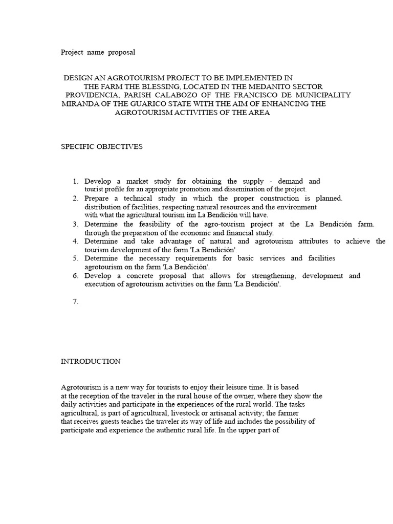 Agrotourism Project Development | PDF | Ecosystem | Goods