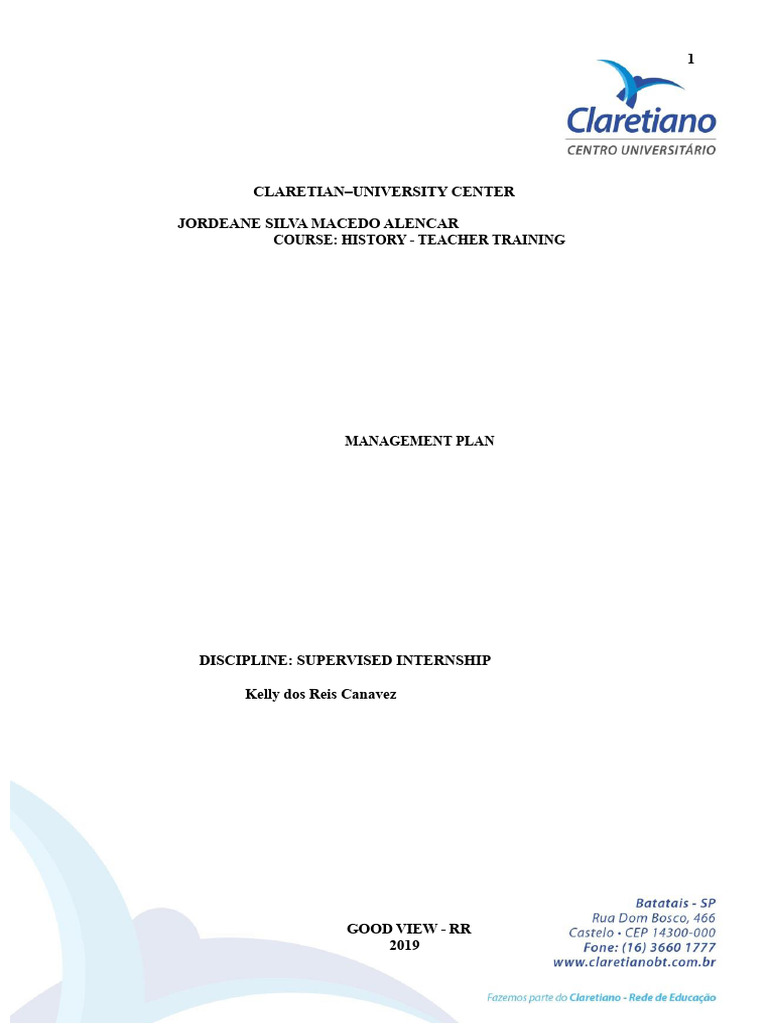 SESC Education Center Management Plan | PDF | Curriculum | Pedagogy