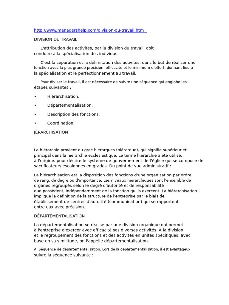 Comprendre la Division du Travail | PDF | Business | Division du travail