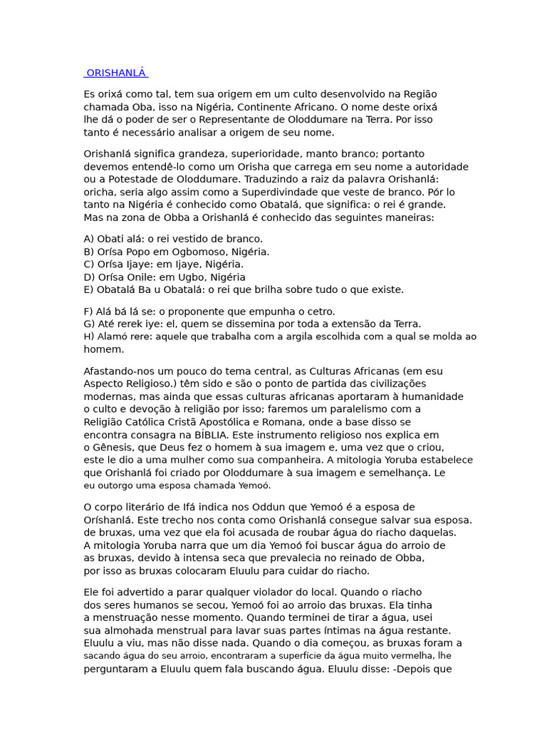 ORISHANLÁ | PDF