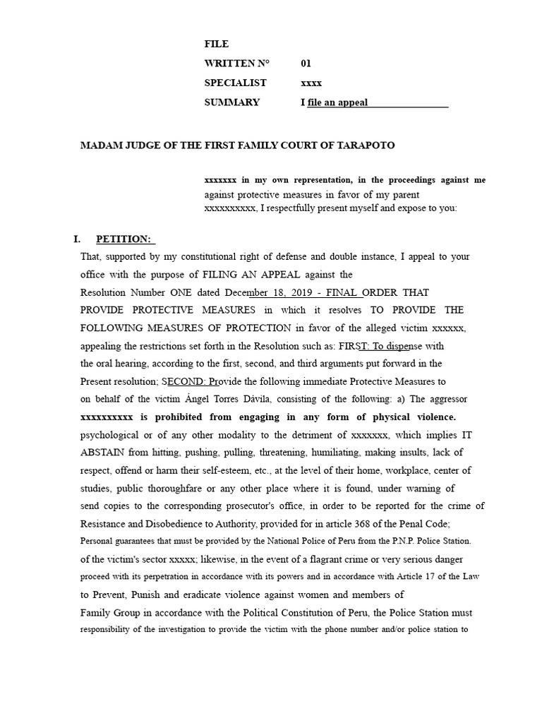 Appeal of Protective Measures | PDF | Crimes | Crime & Violence