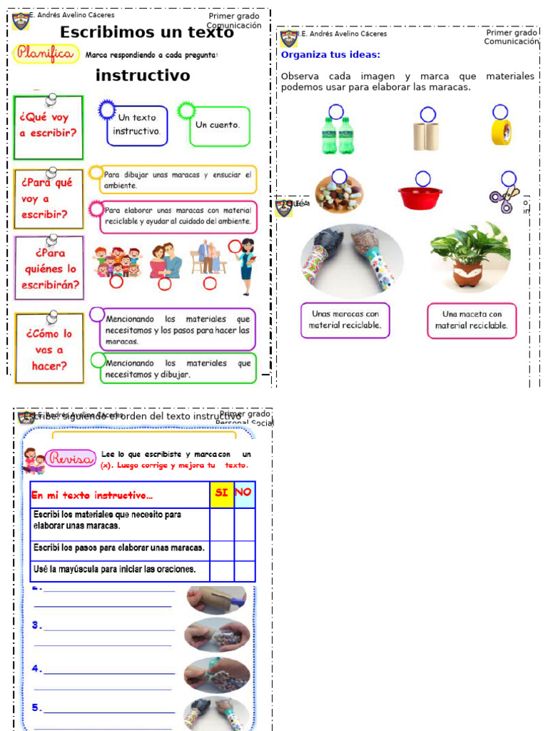 Ficha de Comunicación - Escribimos Un Texto Instructivo | PDF