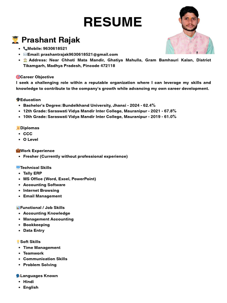 Resume: Prashant Rajak | PDF