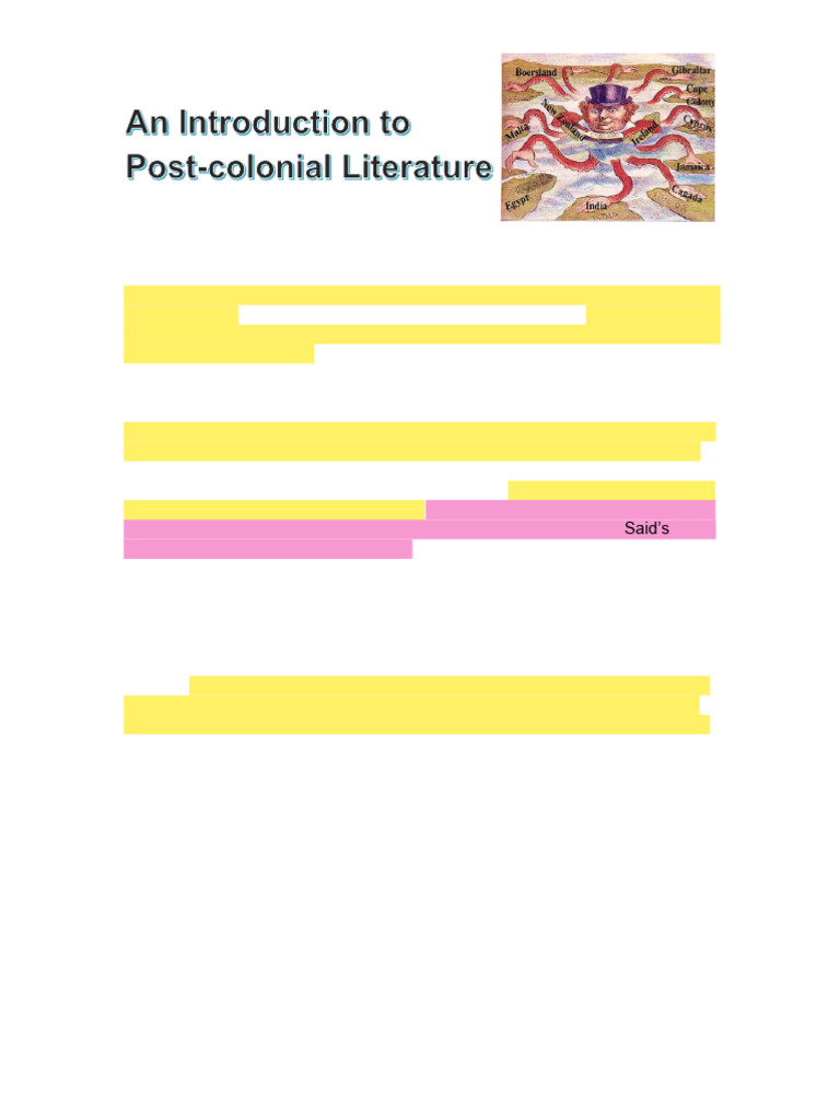 Understanding Post-Colonial Literature | PDF | Postcolonialism ...