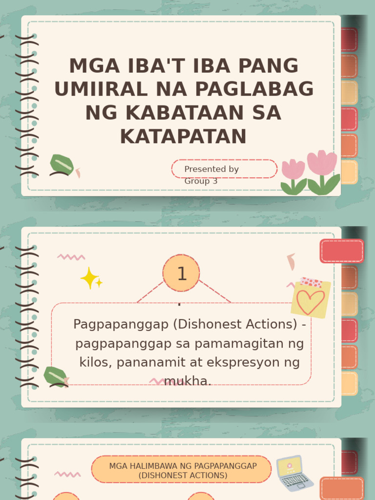 Mga Iba't Iba Pang Umiiral Na Paglabag NG Kabataan Sa Katapatan ...
