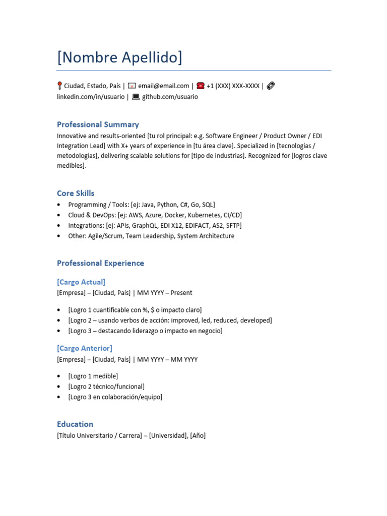 Plantilla CV 2025 Pasa Filtros | PDF