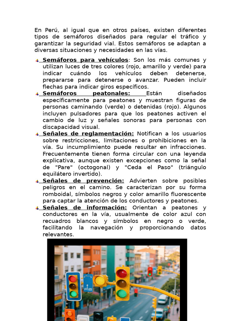 Tipos de semáforos y señales en Perú | PDF