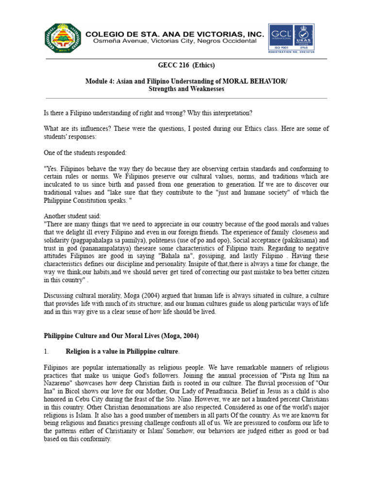Mod4 Gecc 216 Ethics | PDF | Value (Ethics) | Morality
