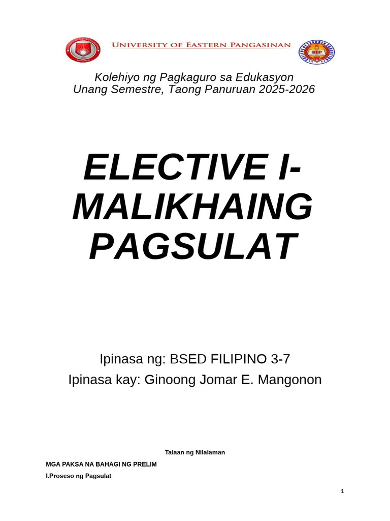 Elective I Bsed 3 7 | PDF