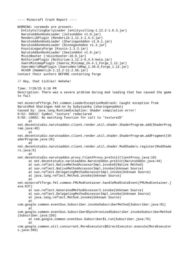Crash 2025 07 28 - 18.16.30 Client | PDF | Java (Programming Language) | Java Virtual Machine