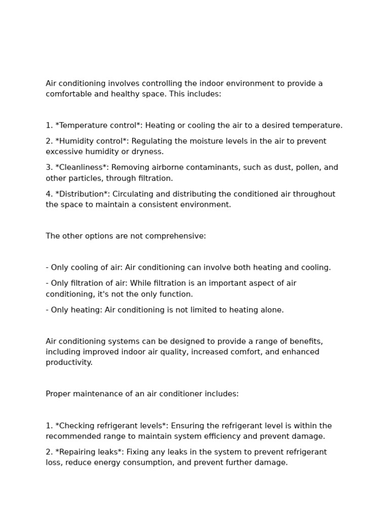 Essential Air Conditioning Maintenance Guide | PDF