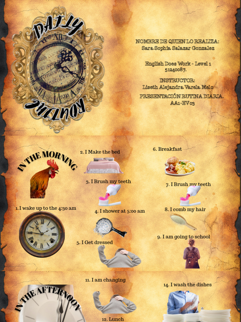 Daily Routine of Sara Sophia Salazar | PDF