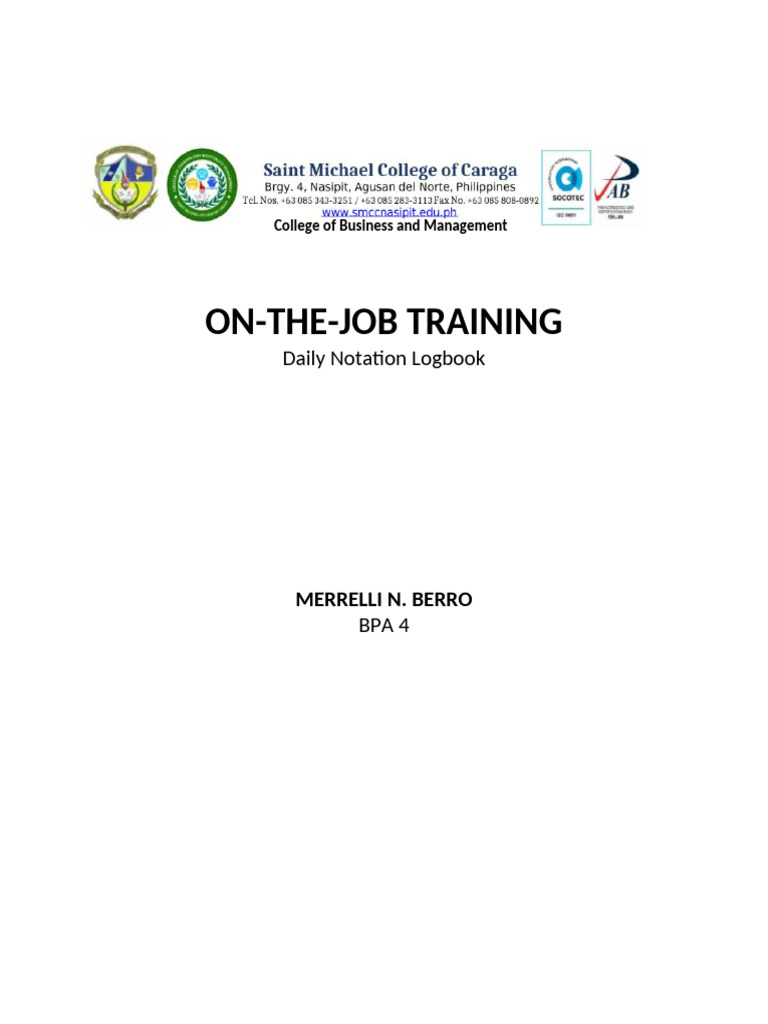 OJT Logbook | PDF