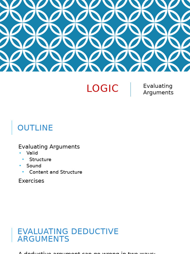 Lecture 2 Evaluating Arguments | PDF | Argument | Logic