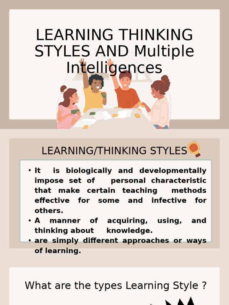 Understanding Learning Styles & Intelligences | PDF | Learning Styles ...