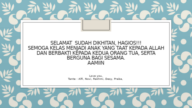 Selamat Sudah Dikhitan, Hagios!!! | PDF