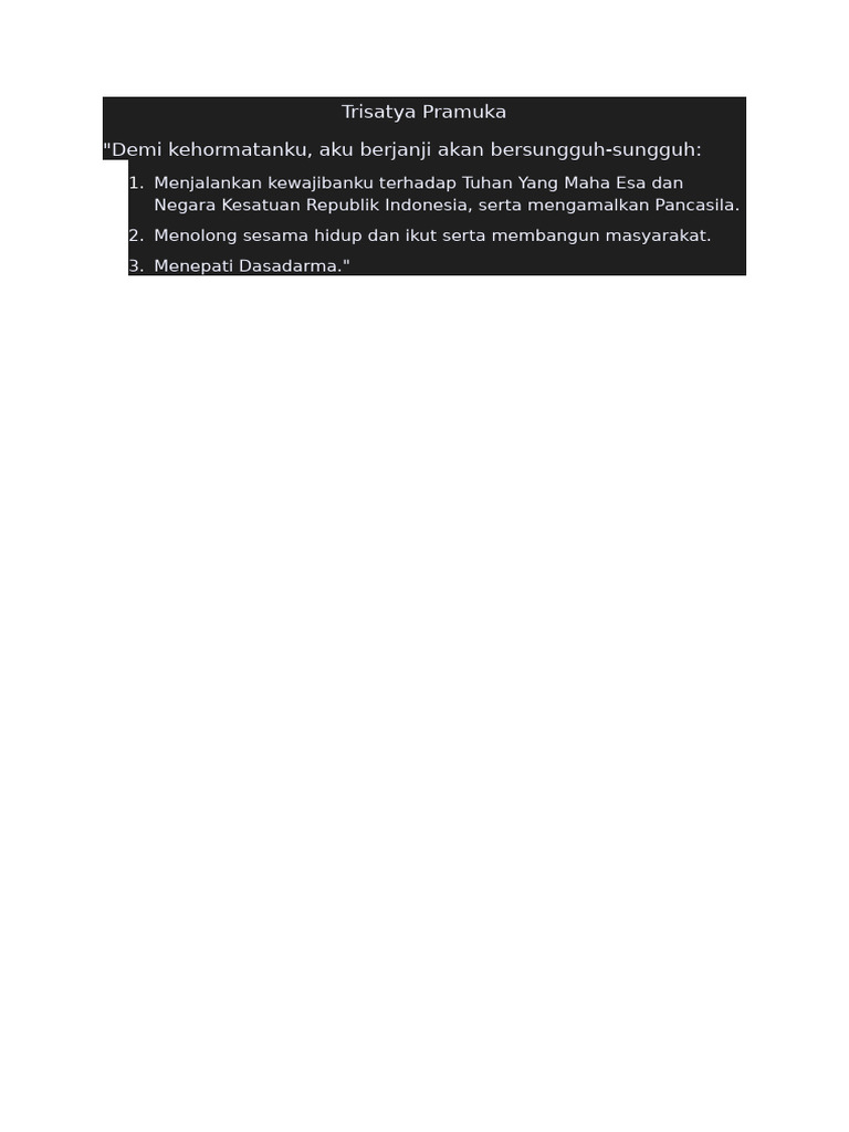 Tri Satya Pramuka | PDF