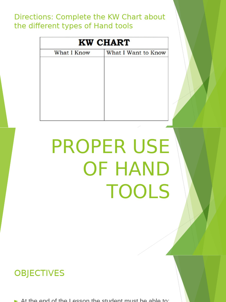 Proper Use of Hand Tools for Technicians | PDF