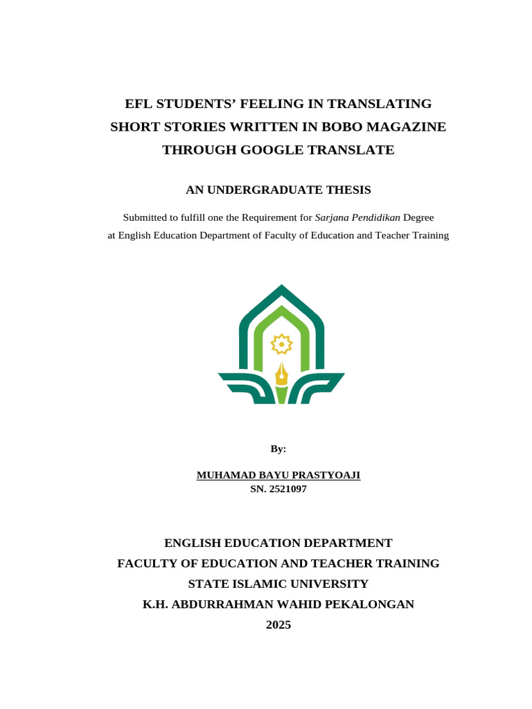 Skripsi Muhamad Bayu 2521097 Terbaru | PDF | Emotions | Translations