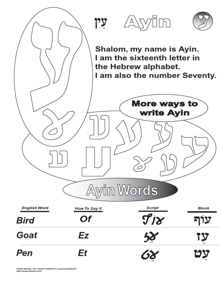 Understanding the Hebrew Letter Ayin | PDF | Language Arts & Discipline ...