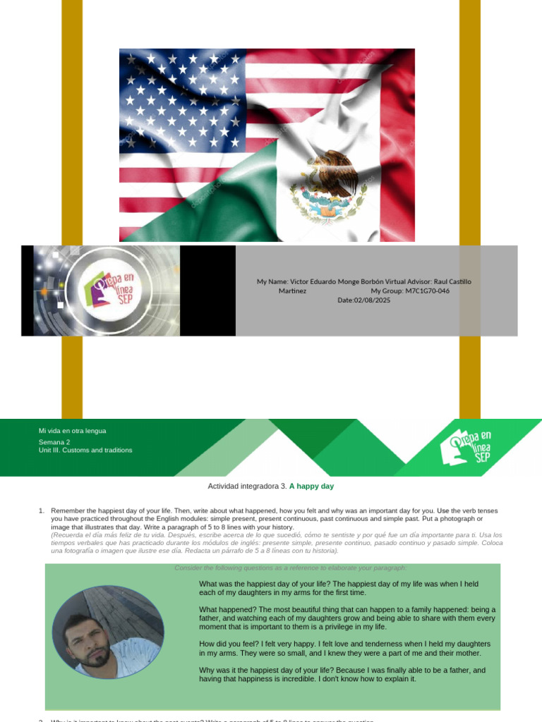 Actividad Integradora de El Modulo 7 Ingles | PDF