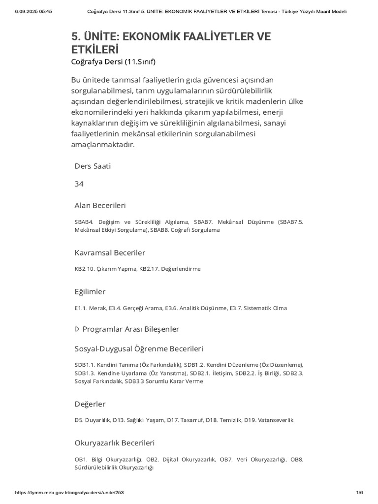Coğrafya Dersi 11.sınıf 5. Üni̇te - Ekonomi̇k Faali̇yetler Ve ...