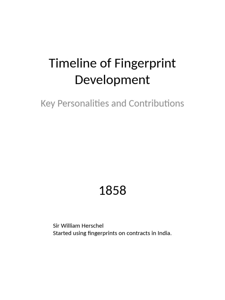 History of Fingerprint Identification | PDF