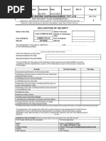 Declaration of Security for Ships | PDF