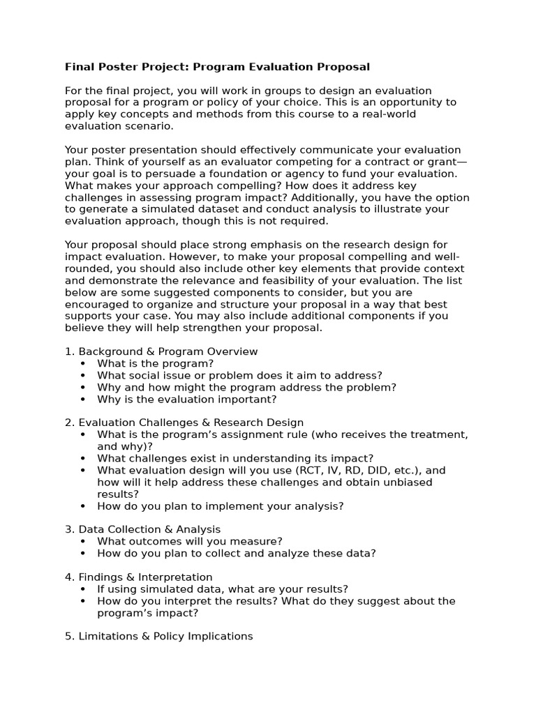 Final Poster Project - Instruction | PDF