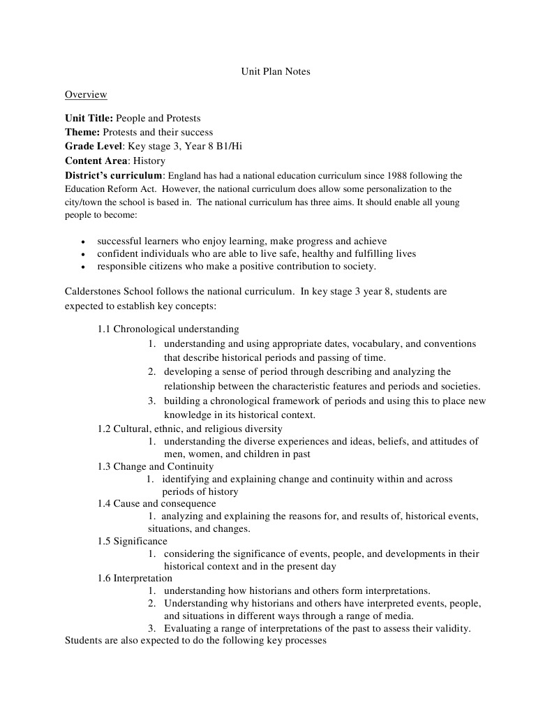 Unit Plan Notes 2 | PDF | Educational Assessment | Classroom Management