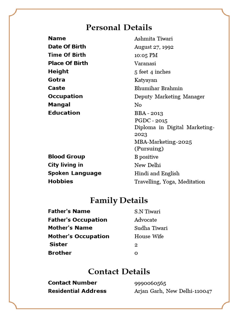 Biodata | PDF