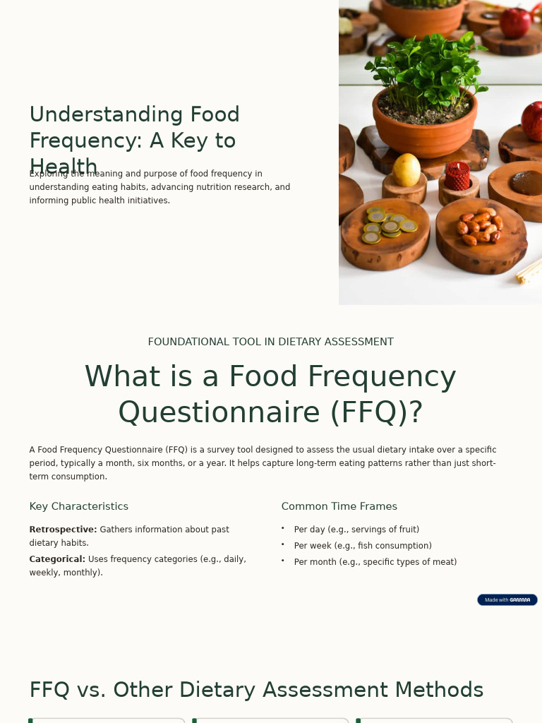 Food Frequency Questionnaires Explained | PDF | Nutrition | Diet ...